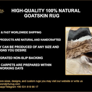 100% Genuine Goatskin Rug, Handmade Rug, Patchwork Goatskin Area Rug ...