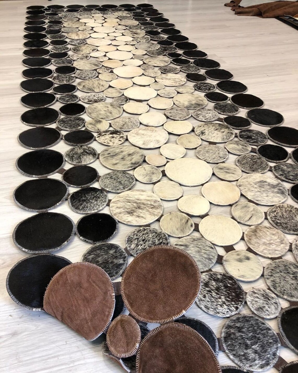 Natural Runner Cowhide Patchwork Rug Handmade Cowhide Area - Etsy