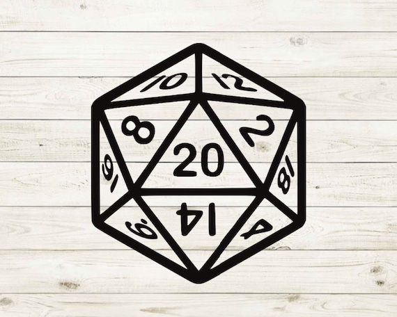 D20 Icon Black And White