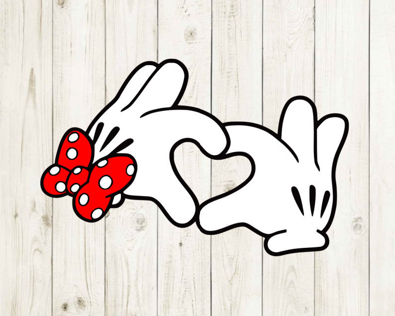 Mickey Mouse Gloves Heart