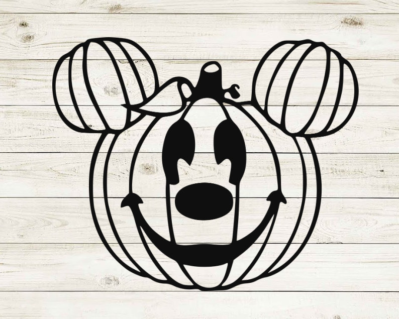 Mickey Mouse Head Pumpkin Stencil