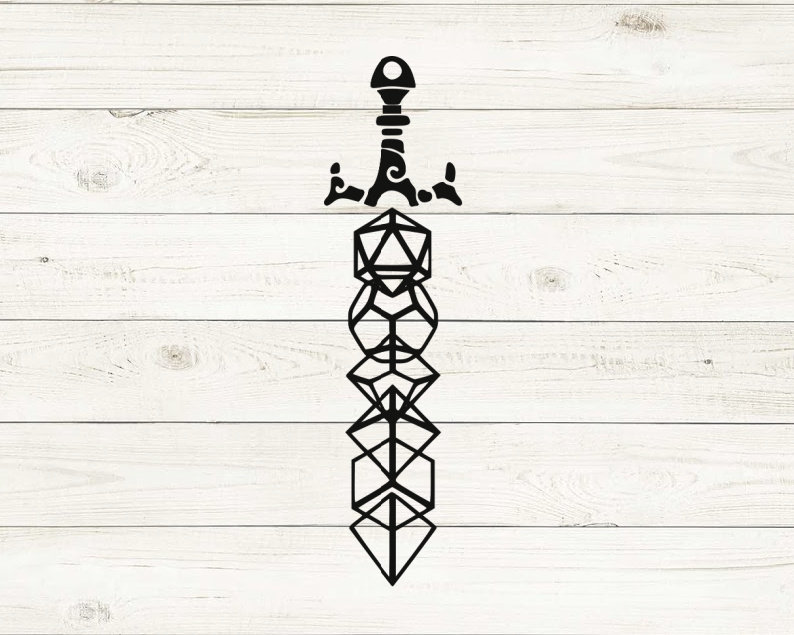 Dice Sword Svg D20 Svg D20 Shirt Weapon Svg D&D Svg | Etsy