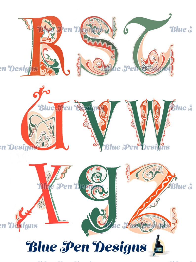 Alphabet Set - Contemporary Gothic Letters Based on the Rein Modelbook ...