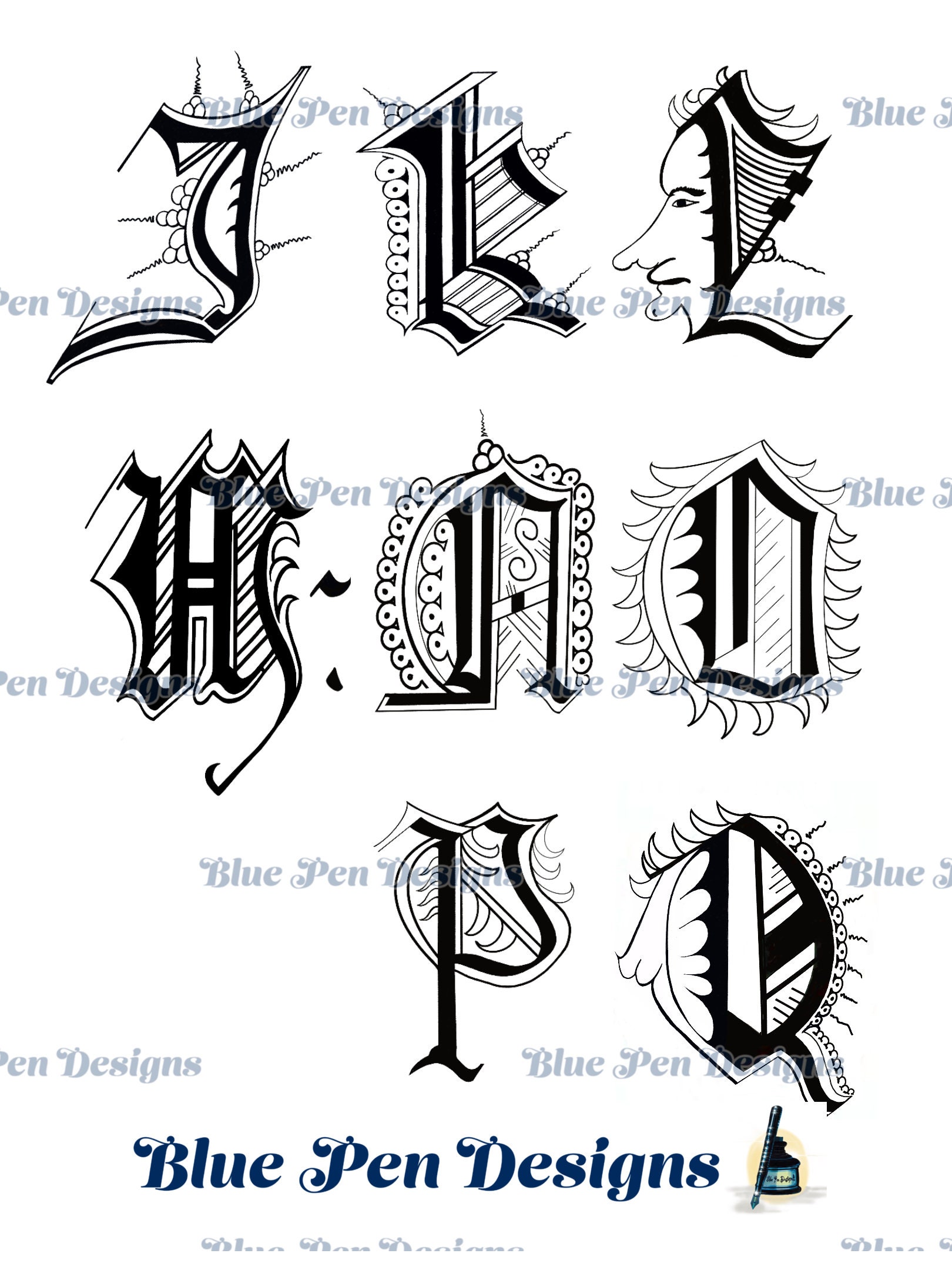 Alphabet Set -insular Majuscule Capitals Cadels Letters Clipart ...