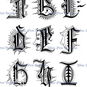 Alphabet Set -insular Majuscule Capitals Cadels Letters Clipart ...