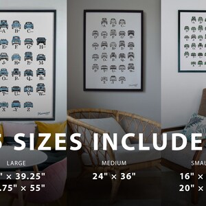 Car Alphabet Poster - off White | Abc Nursery Print | Alphabet Poster ...