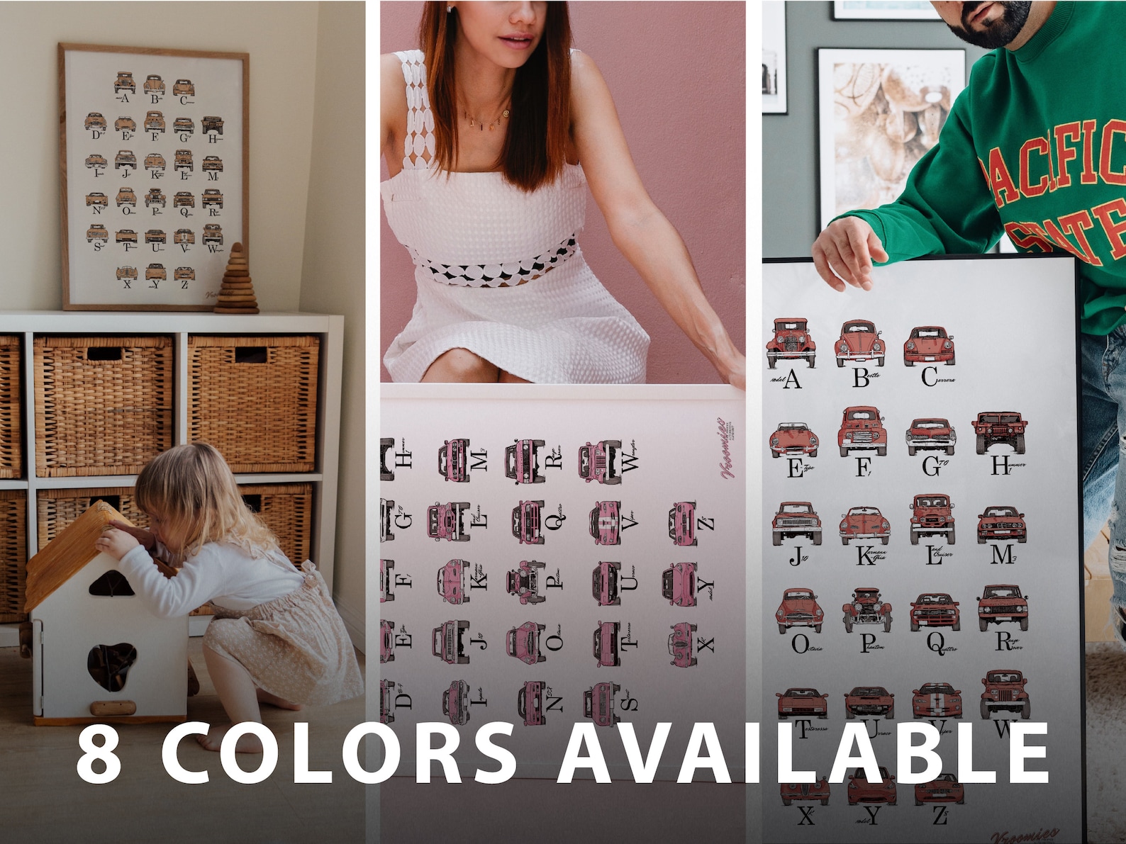 Car Alphabet Poster - off White | Abc Nursery Print | Alphabet Poster ...