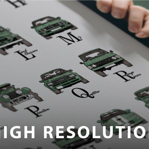 Car Alphabet Poster - off White | Abc Nursery Print | Alphabet Poster ...