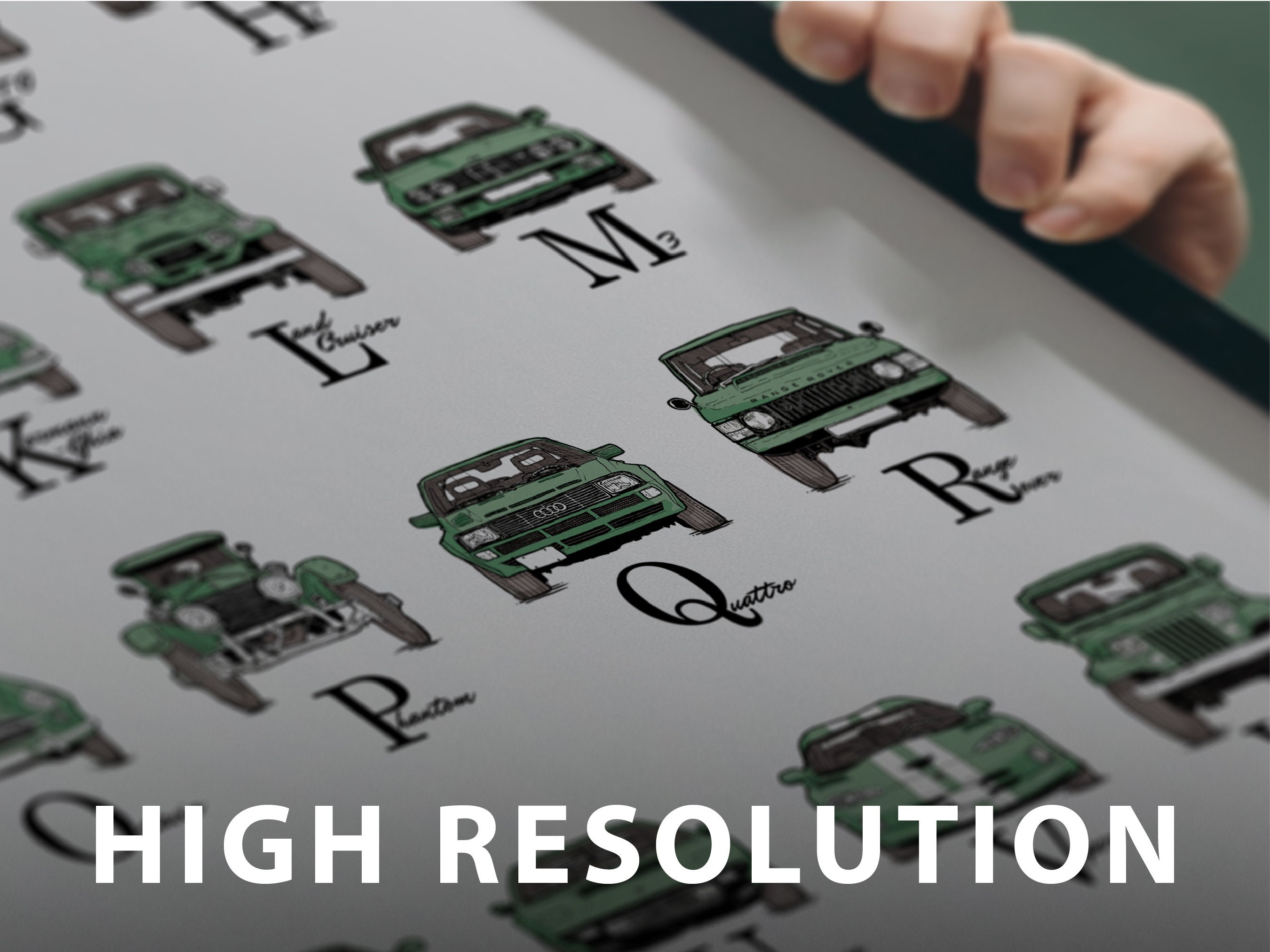 Car Alphabet Poster - Light Blue | Abc Nursery Print | Alphabet Poster ...