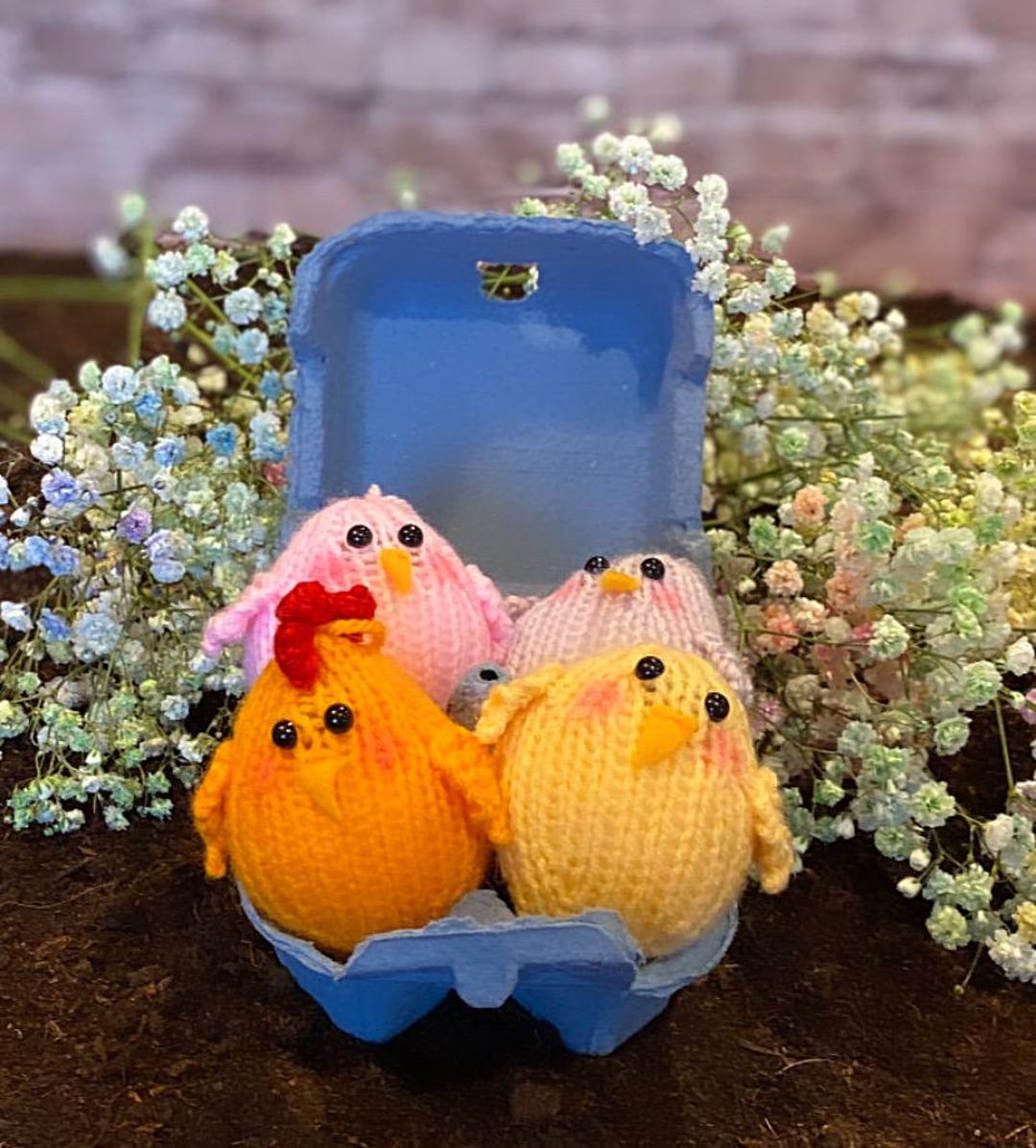 Box of 4 Easter Chicks, Handmade Knitted Easter Decoration, Irish, Made ...