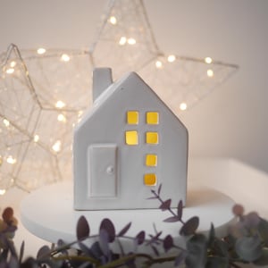 Pair of Natural Glazed LED Houses 12 Cms or 9cms | LED House| Christmas ...