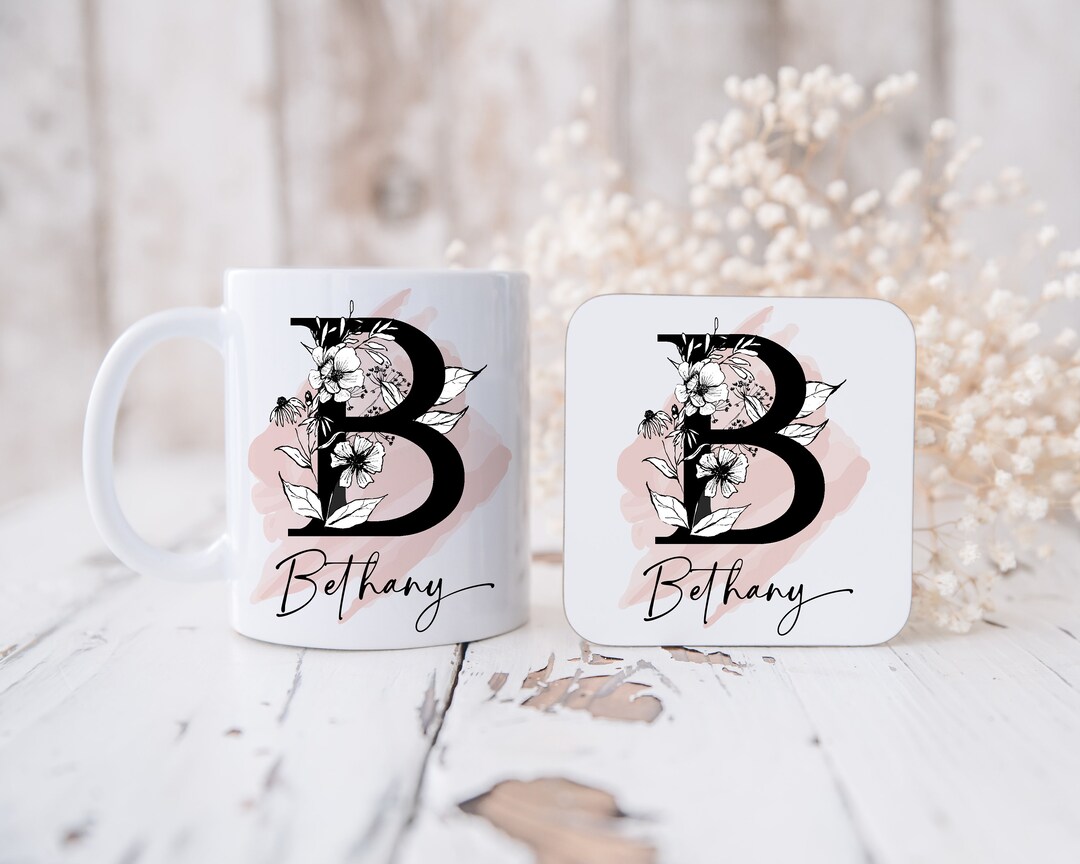 Name Mug With Coaster, Personalised Ceramic and China Bone Mug Set ...
