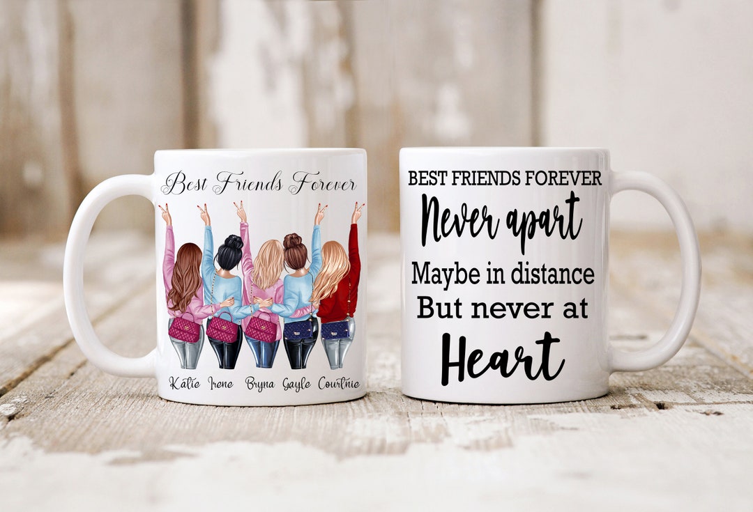 Personalised Best Friends Mug 3 To 5 Friends Bestie Any Name Cup Ceramic Best Friend Quote Mug