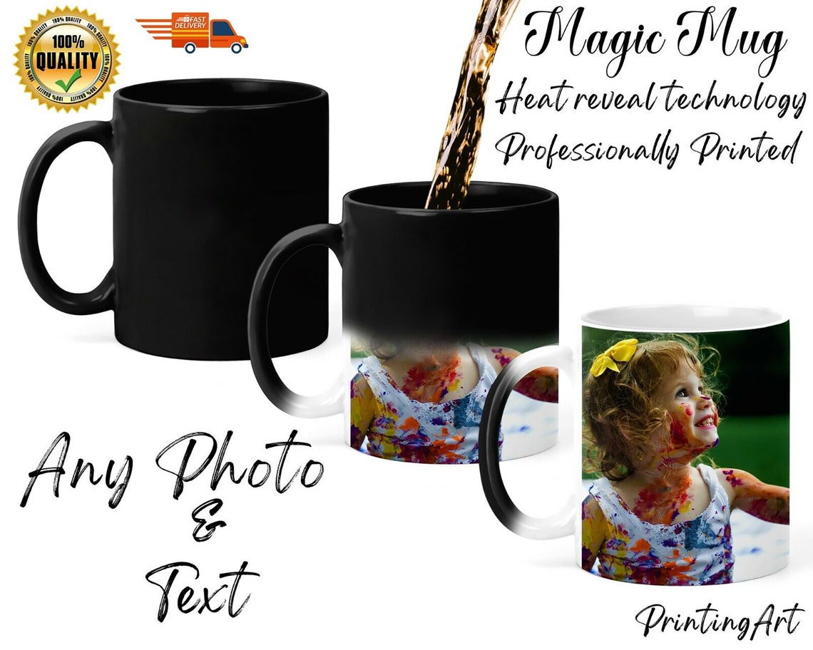 Personalised Magic Mug Heat Colour Changing Cup Personalised - Etsy