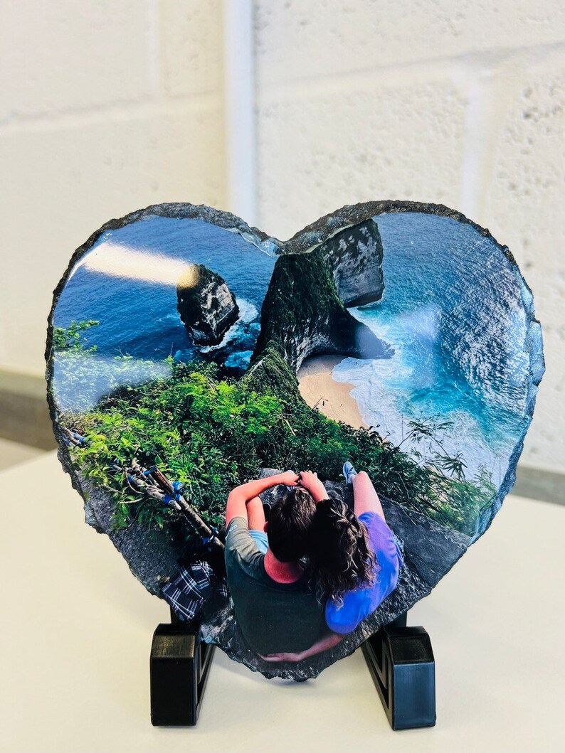 PHOTO SLATE HEART Shape Rock Personalised Photo Gift - Etsy
