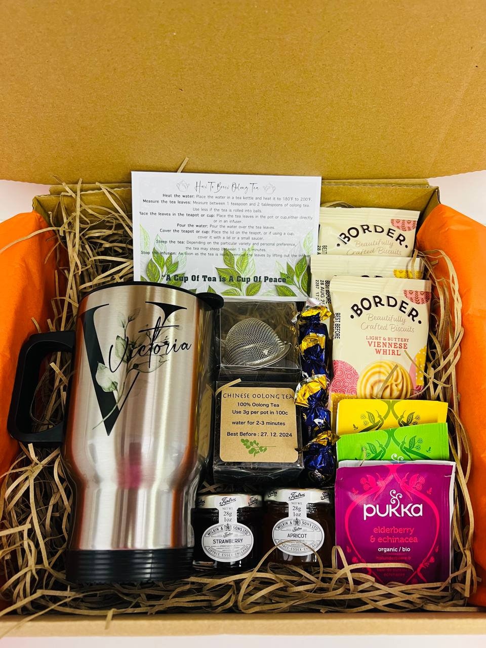 Tea Gift Box, Mug Gift Set, Hamper Box , Chocolate, Jam, Cookie, Tea ...