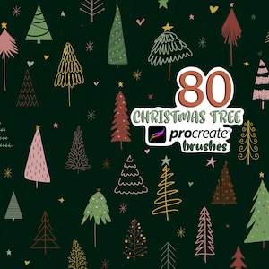 Procreate Christmas Tree Brushes, Xmas Tree Stamps, Christmas Tree ...