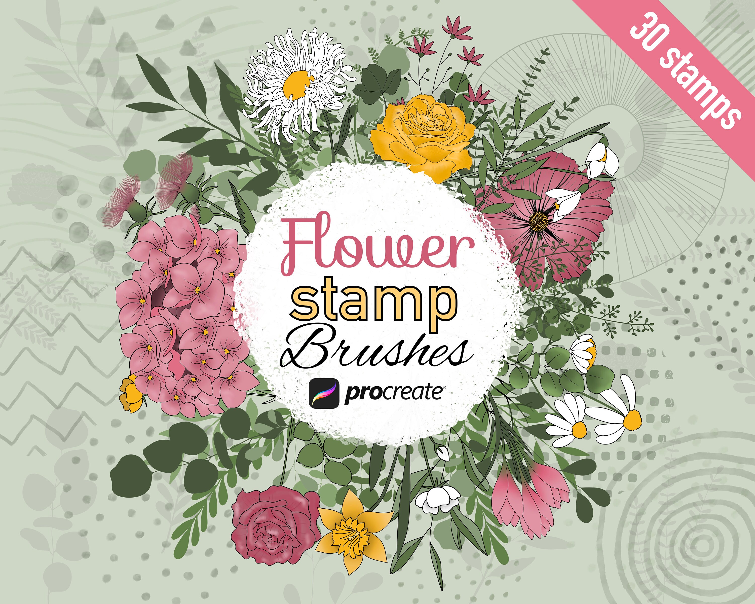 Digital Drawing & Illustration Art & Collectibles Seamless Floral ...