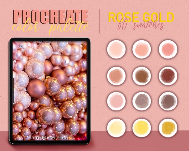 Procreate Color Palette Rose Gold Metallic Color Swatches - Etsy