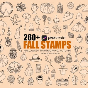 Procreate Halloween Brushes, Procreate Autumn Stamps, Procreate Fall ...
