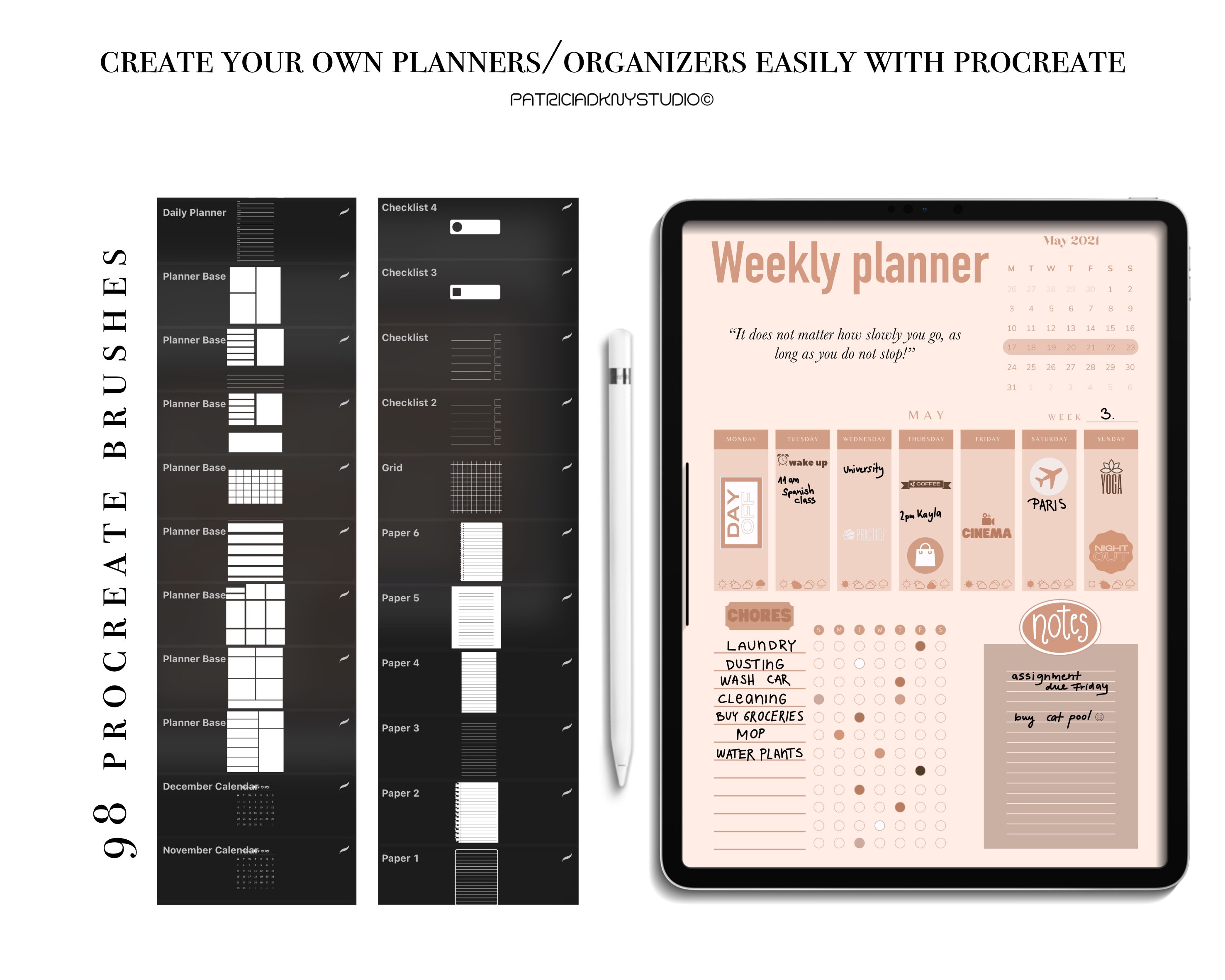 Digital Planner Procreate Brushes Procreate Stamps Daily - Etsy