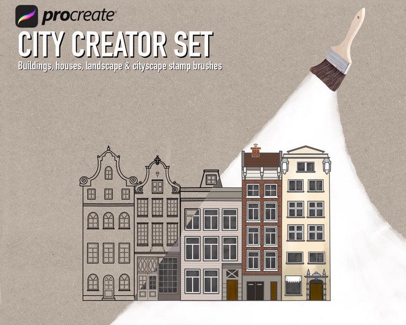 Procreate Brushes City Creator Building Stamps House - Etsy