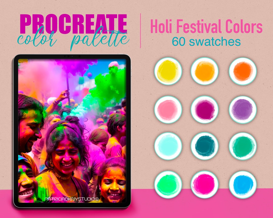 Procreate Color Palette - Holi Festival Color Swatches - Etsy