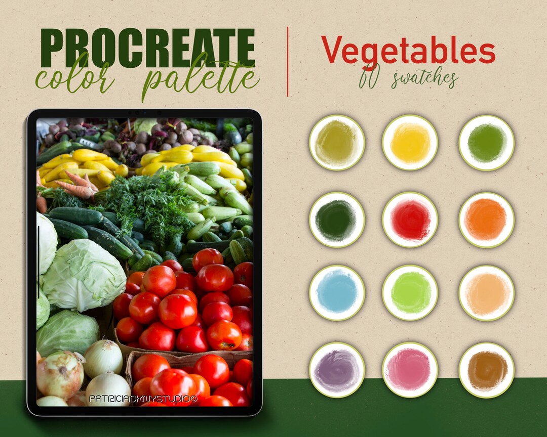 Procreate Color Palette - Vegetable Swatches, Vegetables Garden Colors ... Procreate Color Palette - Vegetable Swatches, Vegetables Garden Colors ...