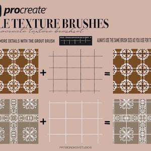 Tile Textured Procreate Brush, Seamless, Realistic High Resolution Ceramic Tile Brushes, Tile ...