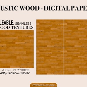 Wood Texture Digital Scrapbook Paper Pack, Seamless Wooden Pattern ...