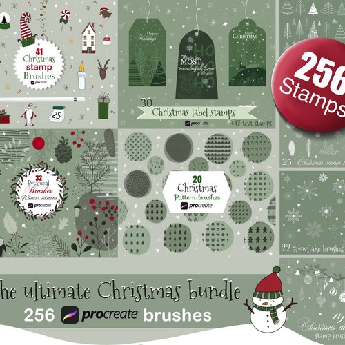Procreate Christmas Tree Brushes Xmas Tree Stamps Christmas - Etsy
