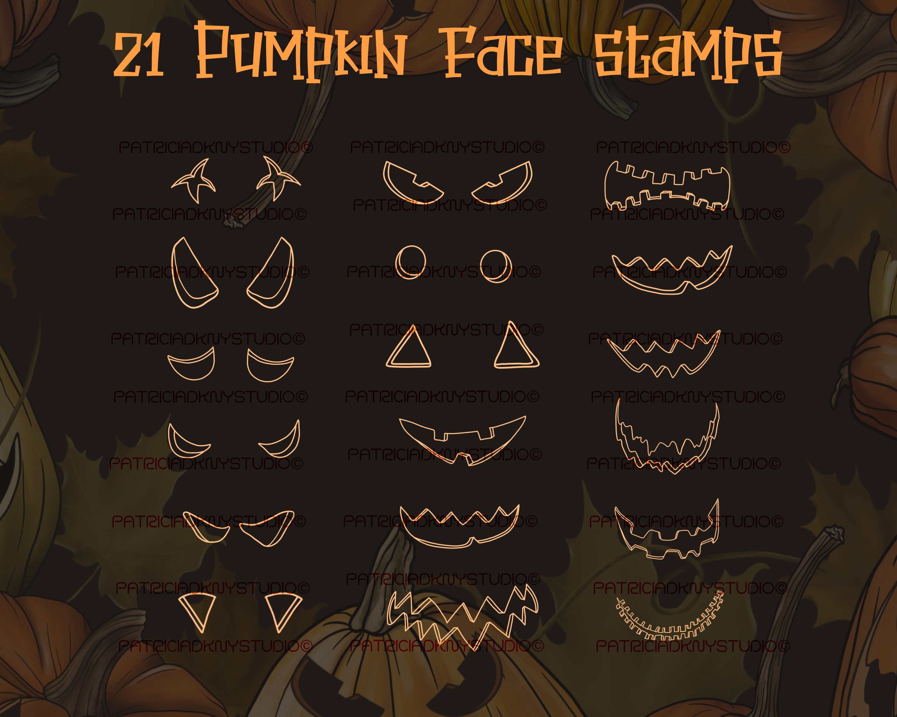 Halloween Procreate Brushes Halloween Pumpkin Creator Set - Etsy