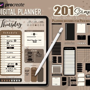 Digital Planner Procreate Brushes, Procreate Stamps, Daily Planner ...