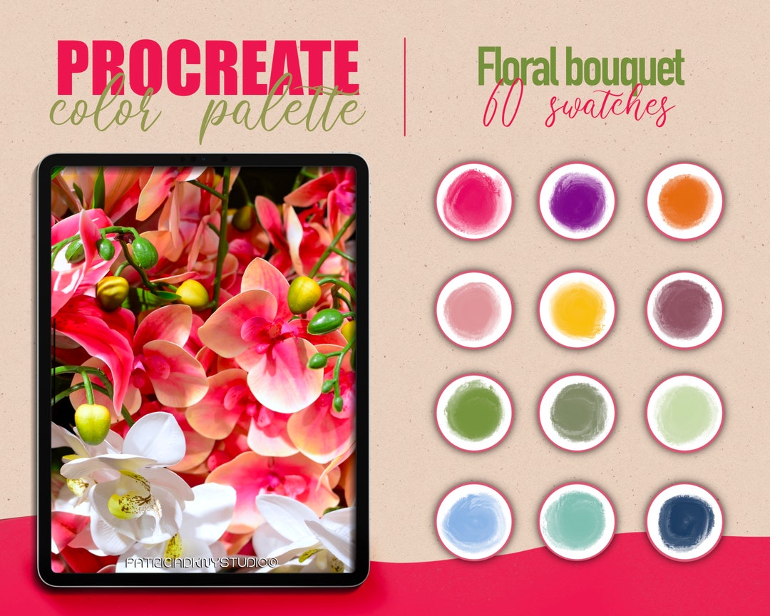 Procreate Color Palette Floral Bouquet Color Swatches Etsy