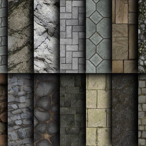 Stone Texture Digital Scrapbook Paper Pack, Seamless Rock and Gravel ...