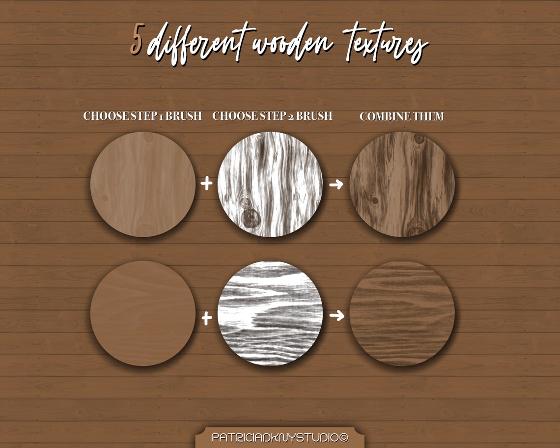 Wood Textured Procreate Brush, Seamless, Realistic High Resolution ...