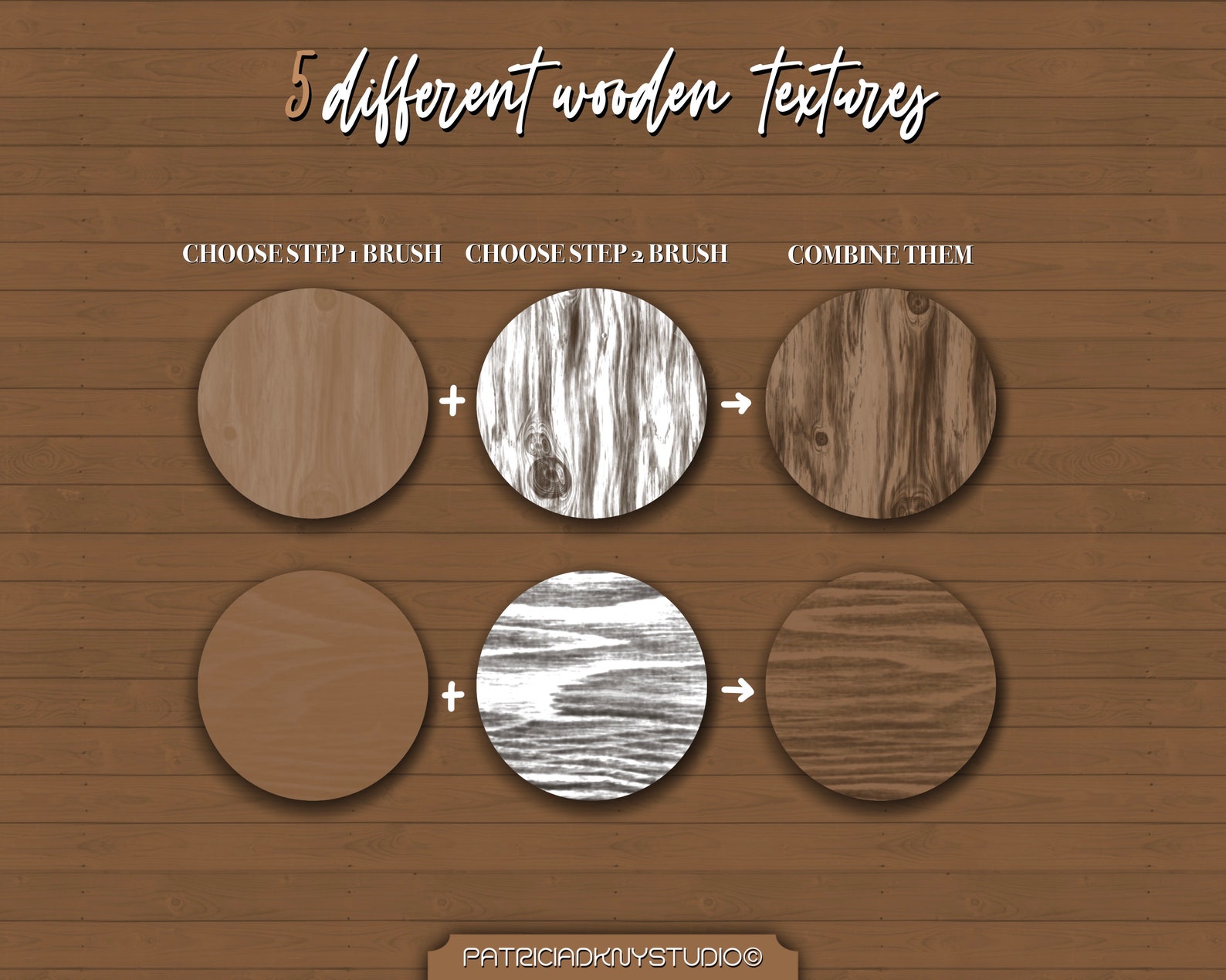 Wood Textured Procreate Brush, Seamless, Realistic High Resolution ...
