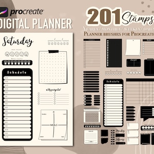 Digital Planner Procreate Brushes, Procreate Stamps, Daily Planner ...