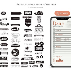 Digital Planner Procreate Brushes, Procreate Stamps, Daily Planner PNG ...