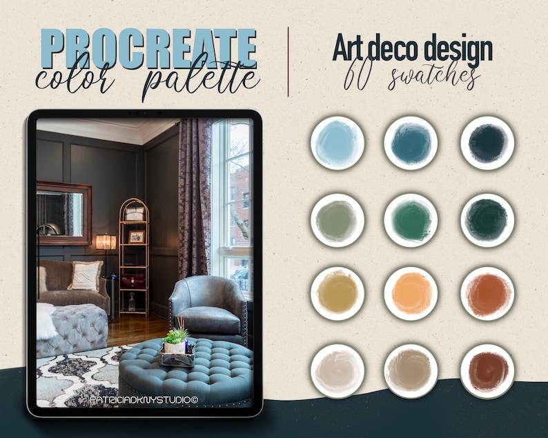 Procreate Color Palette Art Deco Interior Design Color - Etsy