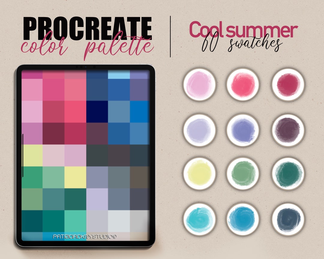 Procreate Color Palette Cool Summer Color Swatches Etsy