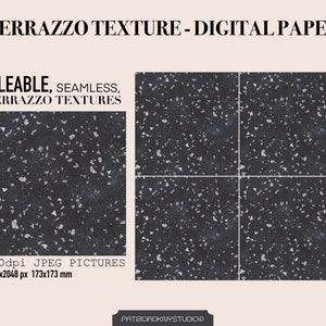 Terrazzo Texture Digital Scrapbook Paper Pack, Seamless Terrazzo ...