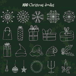 Procreate Christmas Brushes, Christmas Doodles, Procreate Xmas Stamps ...