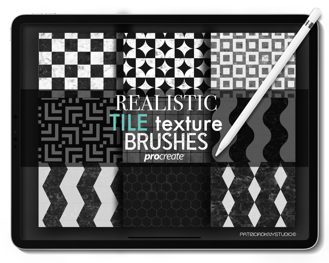 Procreate Texture Brush - Seamless Tile Texture, Realistic, High Resolution Tile Pattern ...