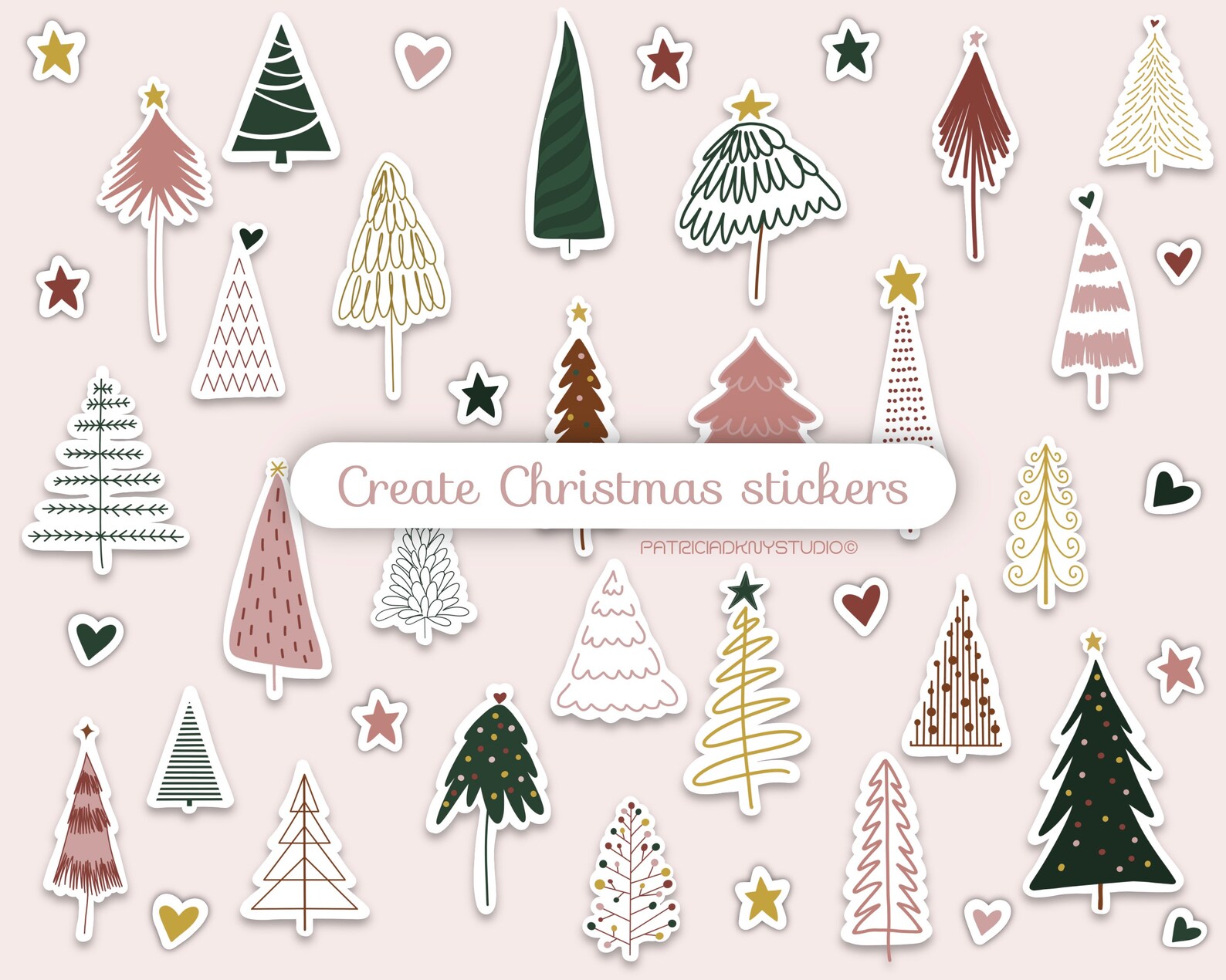 Procreate Christmas Tree Brushes Xmas Tree Stamps Christmas - Etsy