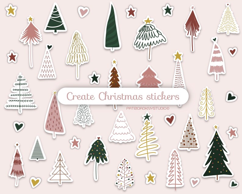 Procreate Christmas Tree Brushes Xmas Tree Stamps Christmas - Etsy