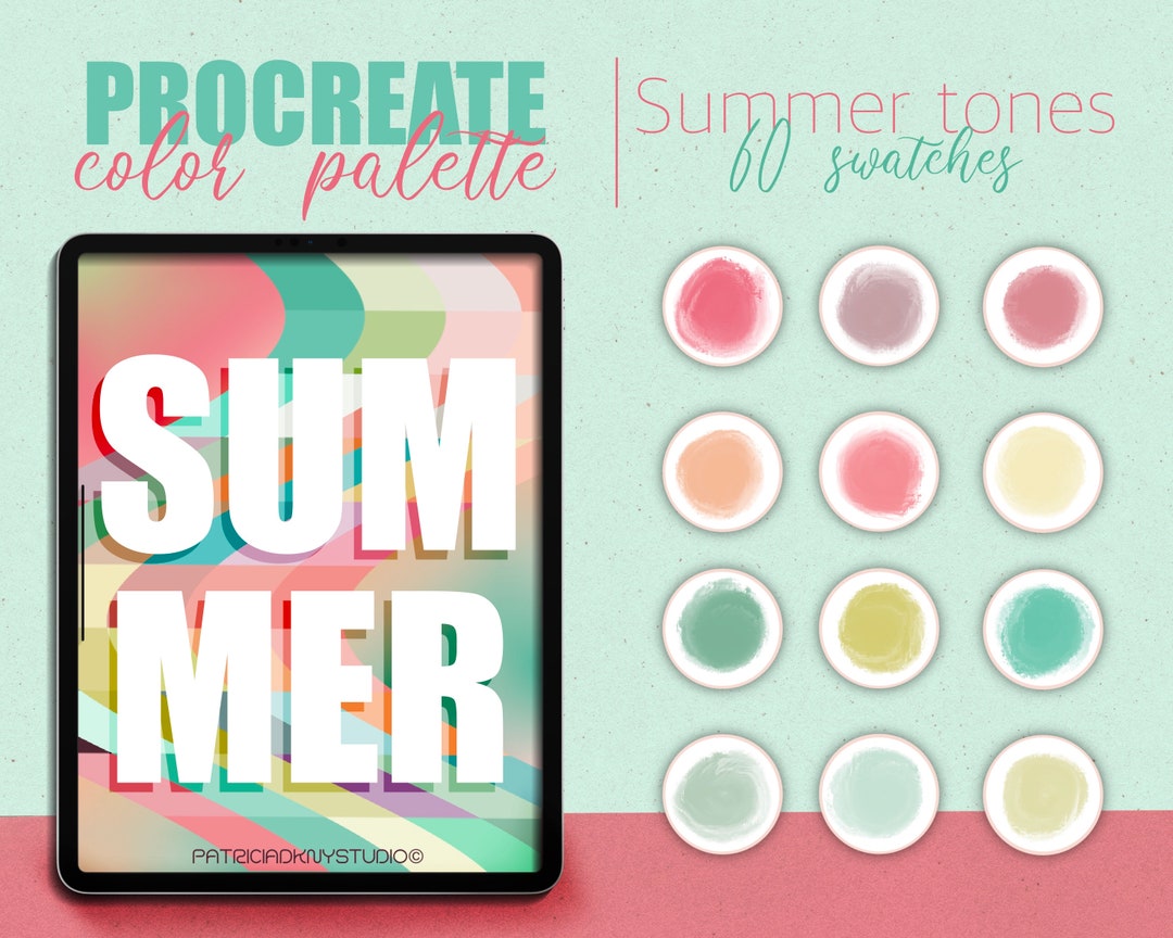 Procreate Color Palette Pastel Summer Color Swatches Etsy