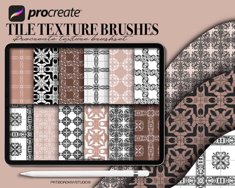 Tile Textured Procreate Brush, Seamless, Realistic High Resolution ...