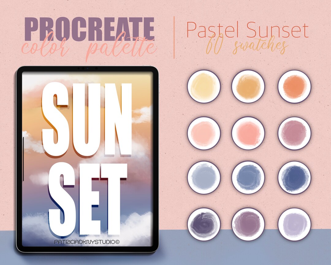 Procreate Color Palette - Pastel Sunset Color Swatches - Etsy