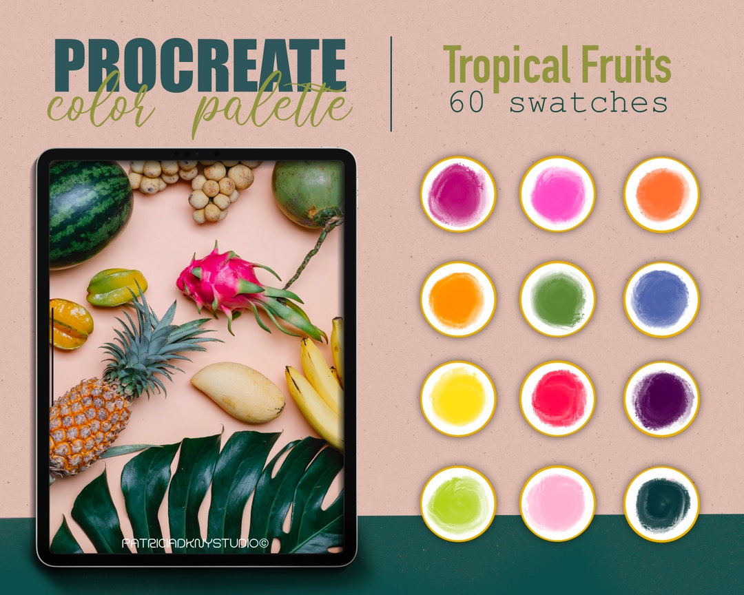 Procreate Color Palette Tropical Fruit Color Swatches Etsy